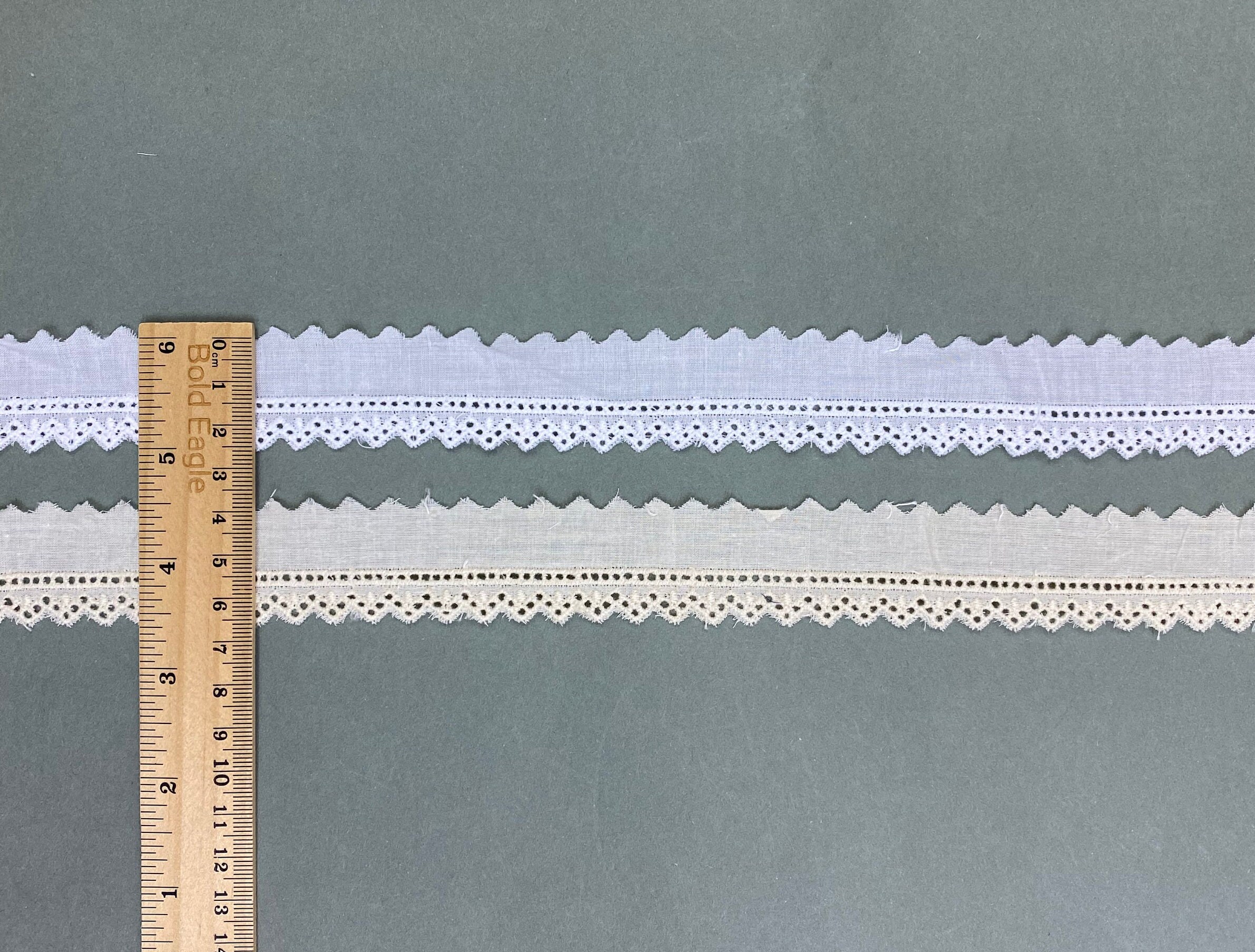 Geometric Zig Zag Edge Cotton Eyelet Lace Trim, 1/2 1.3cm Wide, Beige ...