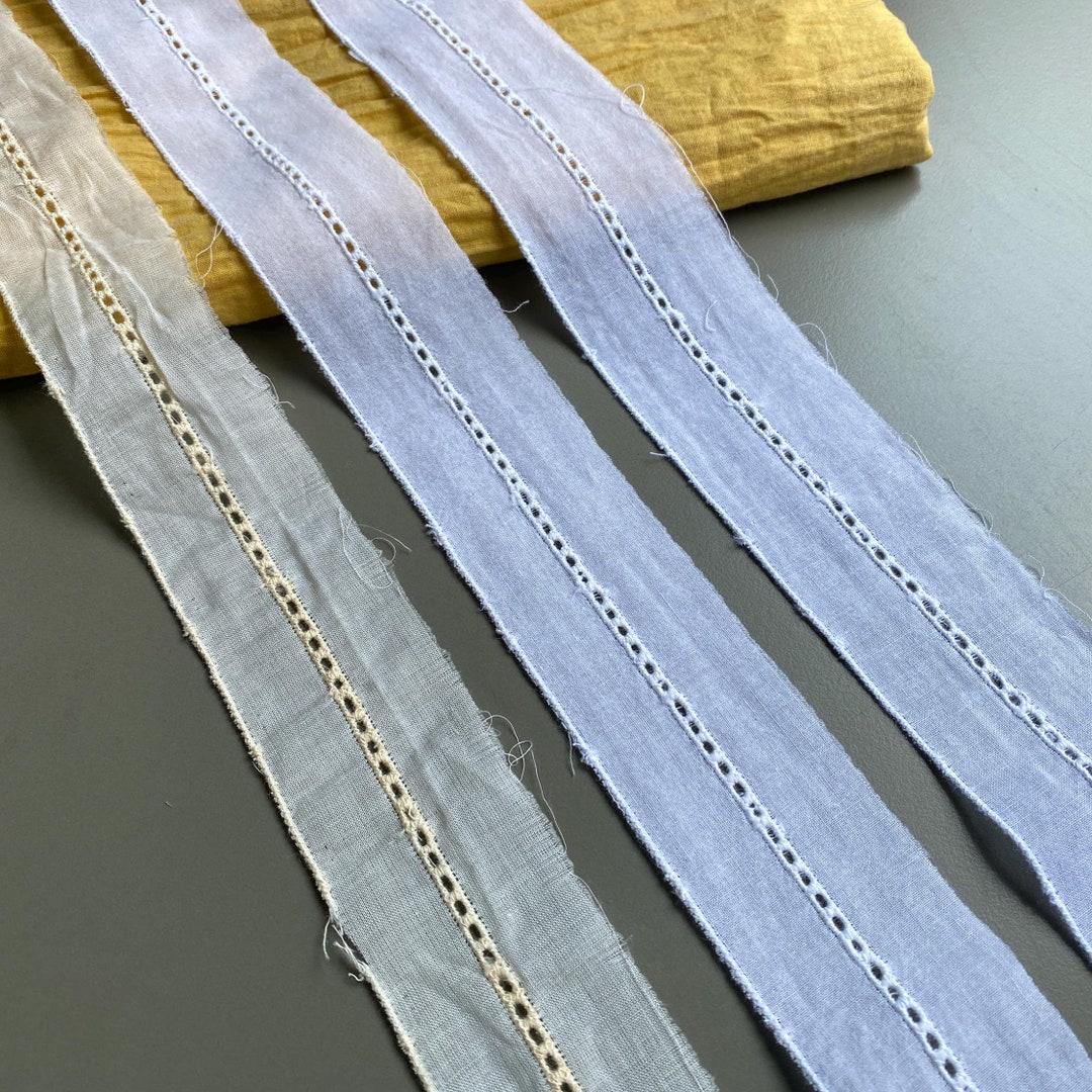 Narrow Faggotting Ladder Lace Trim With Wide Seam Allowance, 1 3/8