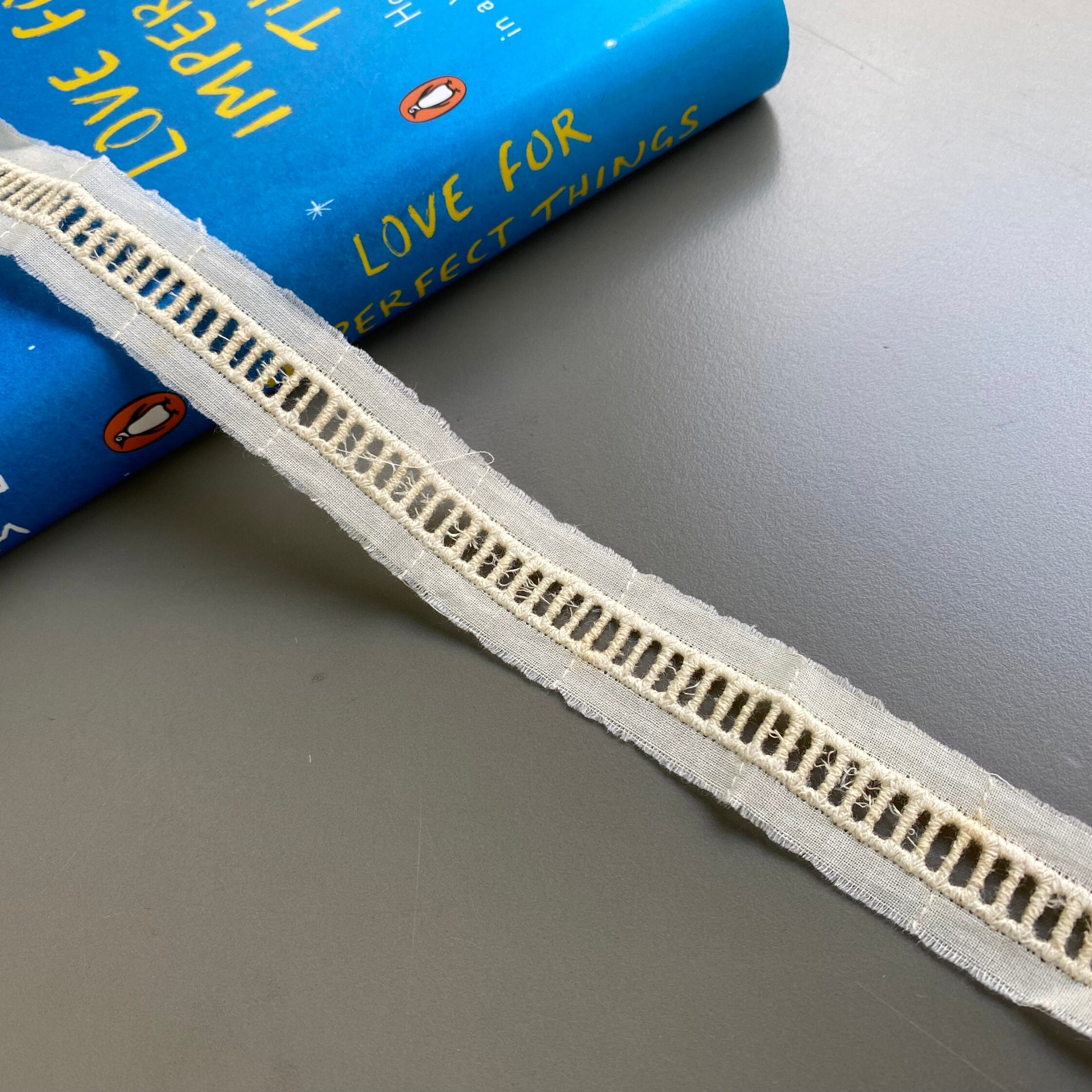 Beige Faggoting Ladder Cotton Lace Trim With Narrow Seam Allowance, 7/8 ...