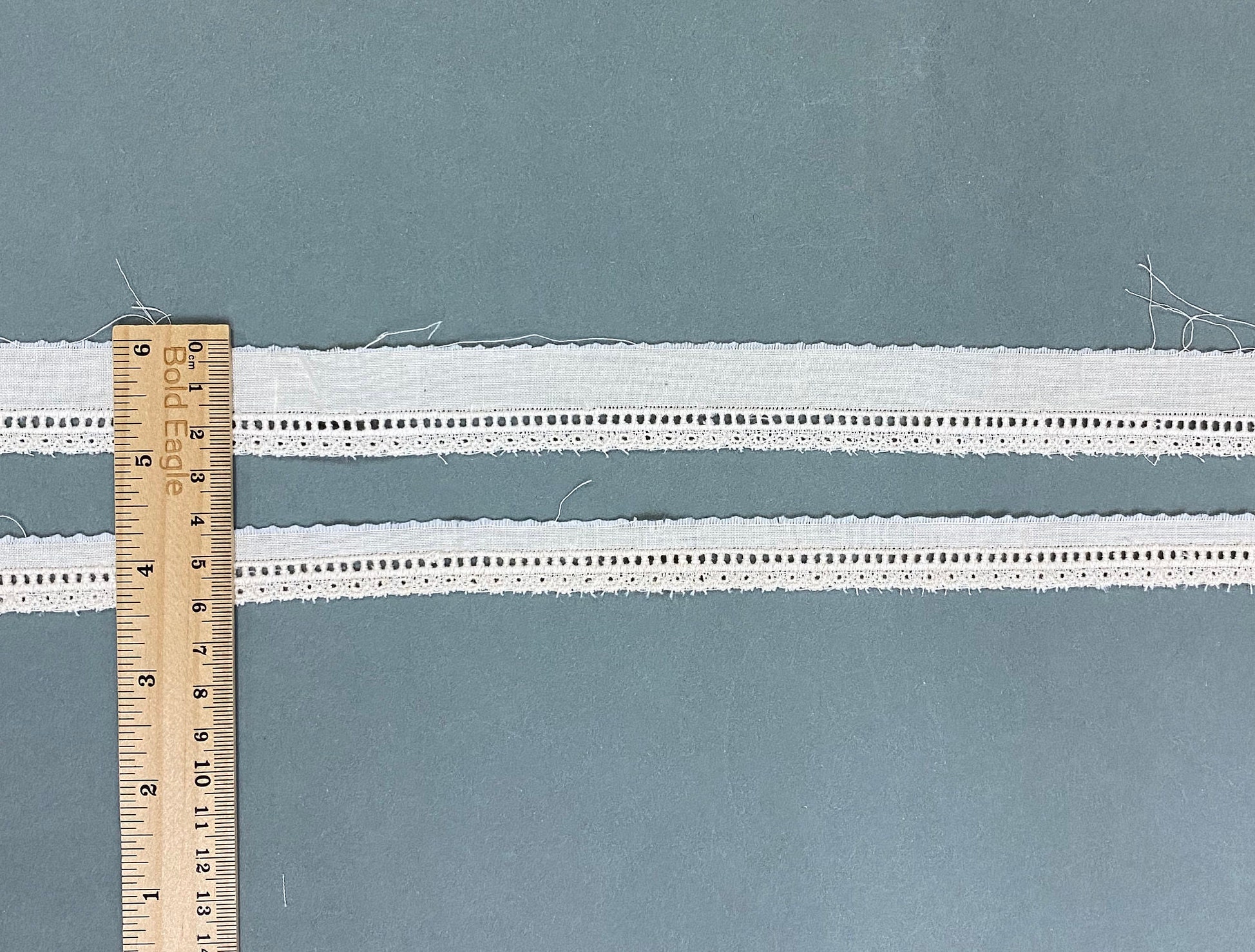 Narrow Ladder Scalloped Edge Cotton Eyelet Lace Trim, 5/8 1 1.7cm 2.5cm ...