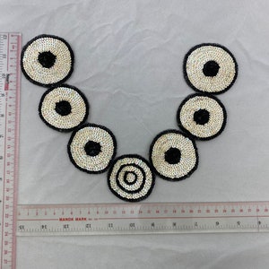 Shiny Circle Sequin Applique Motif, 5.5cm X 40cm, Neckline Applique ...