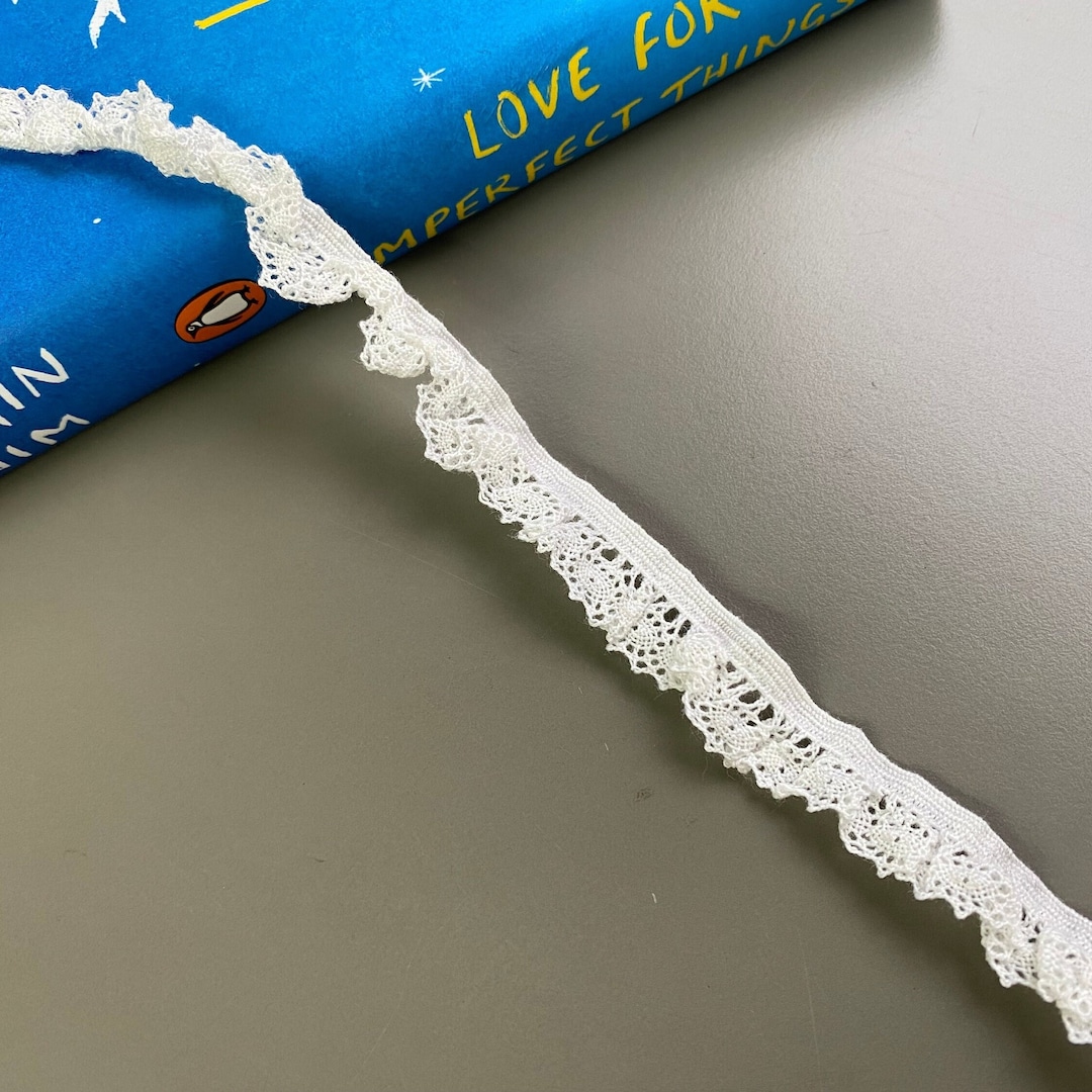 Elastic Ruffled Geometric Cotton Edging Cluny Lace Trim, 1/2" (1.3 Cm ...