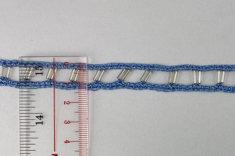 Ladder Handmade Beaded Crochet Lace Trim, 1/2" 1.3 Cm Wide, Blue, Green ...