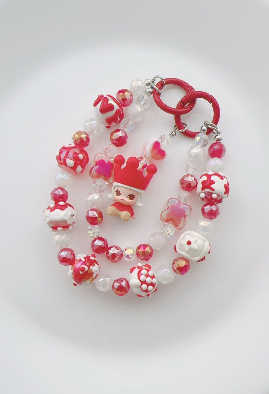 Molly Red POPMART Hand Painted Beads Keychain, Phone Strap & Bag ...