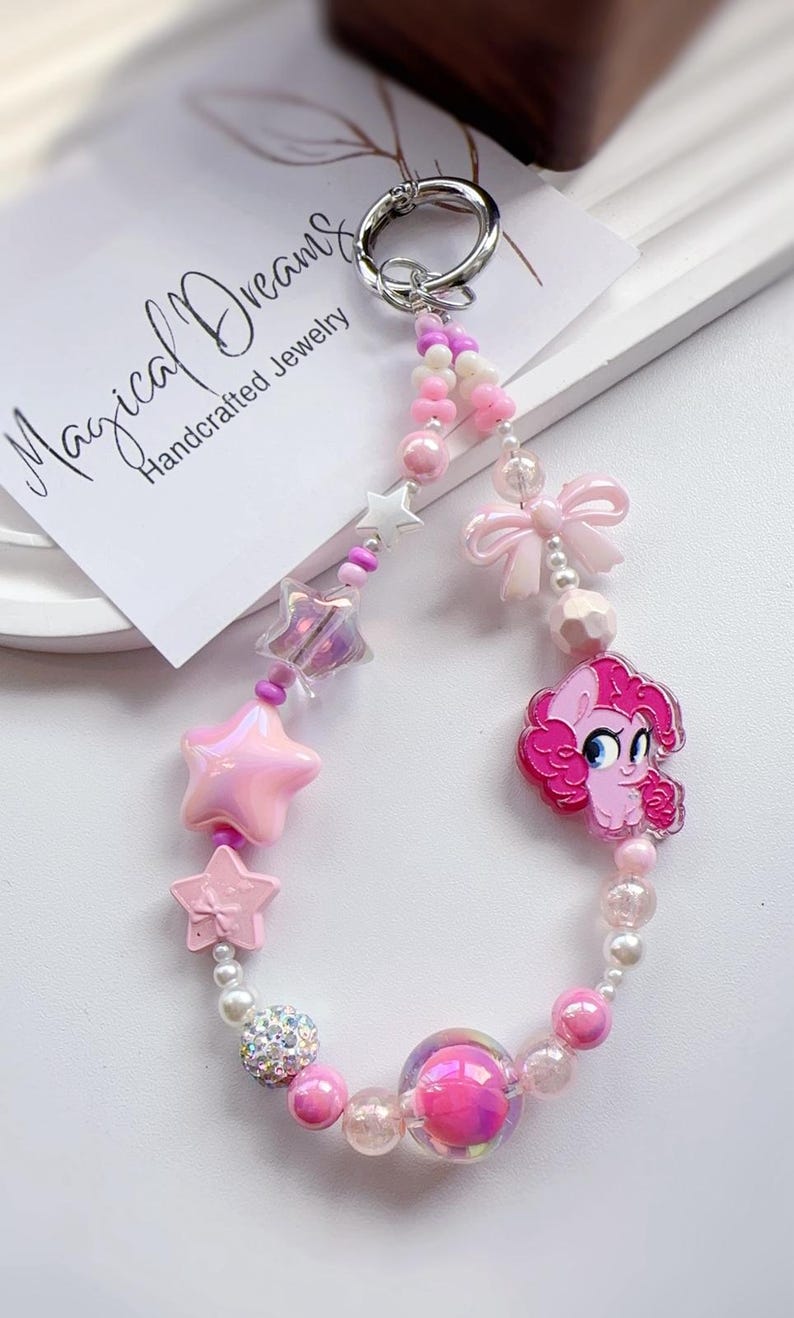My Little Pony Beaded Keychain: Rainbow Dash & Pinkie Pie Bag Charm - Etsy