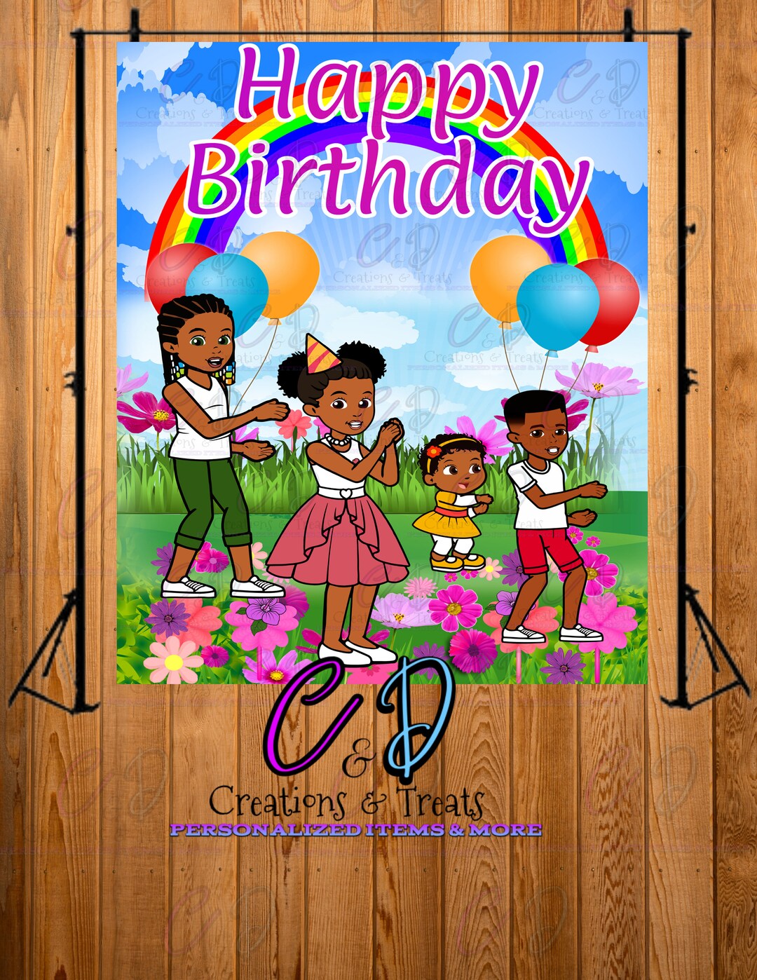 5x7 Gracie's Corner Birthday Backdrop PNG Digital File Only | Birthday ...