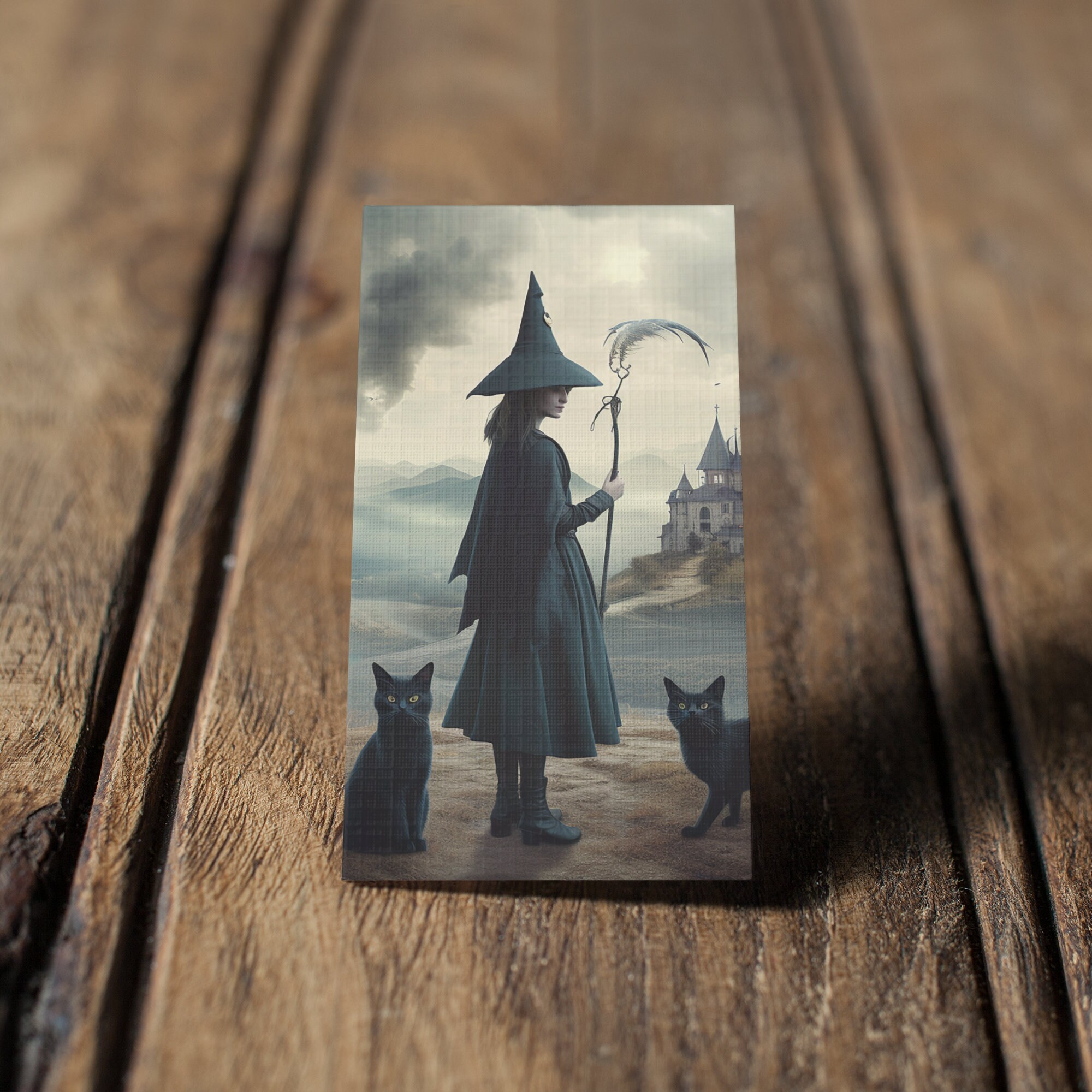 Witch With Black Cats Digital Download PNG Halloween Scary Horror Paper ...