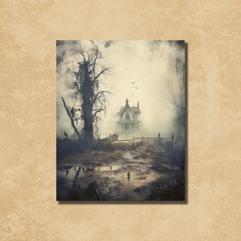 Haunted House, Halloween Theme, Digital Download, 8 in by 10 In - Etsy