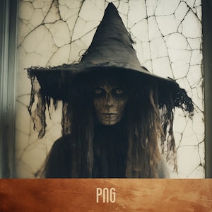 Scary Witch Portrait PNG, Halloween Theme, Digital Download, 8 in by 10 ...