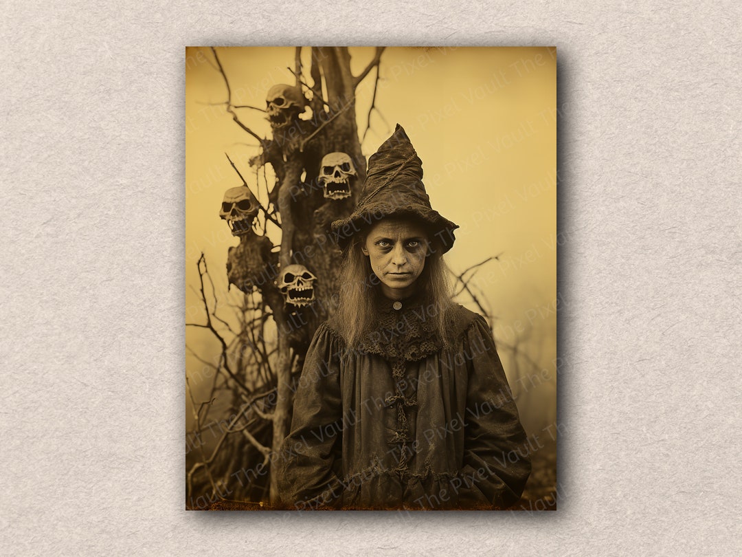 WITCH Vintage Style Antique Photo Digital Download PNG Halloween Scary ...