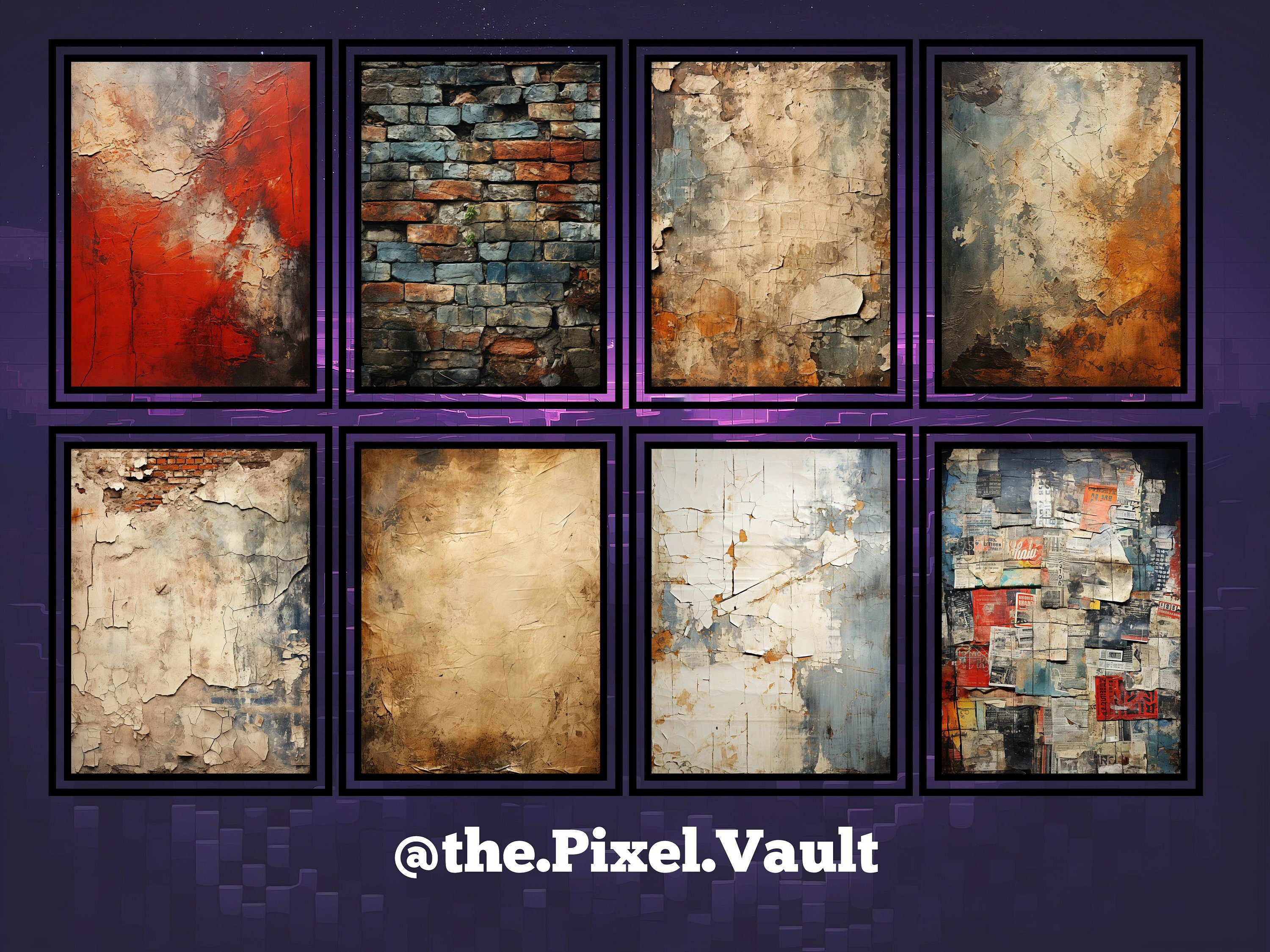 Textures Digital Paper Bundle Printable Scrapbooking - Etsy