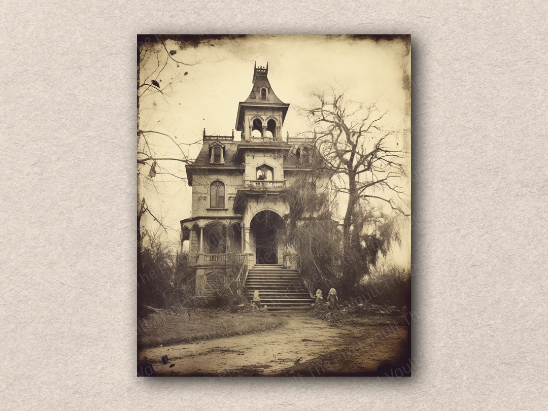 HAUNTED HOUSE Photo | Vintage Style | Old Print | Digital Download PNG ...