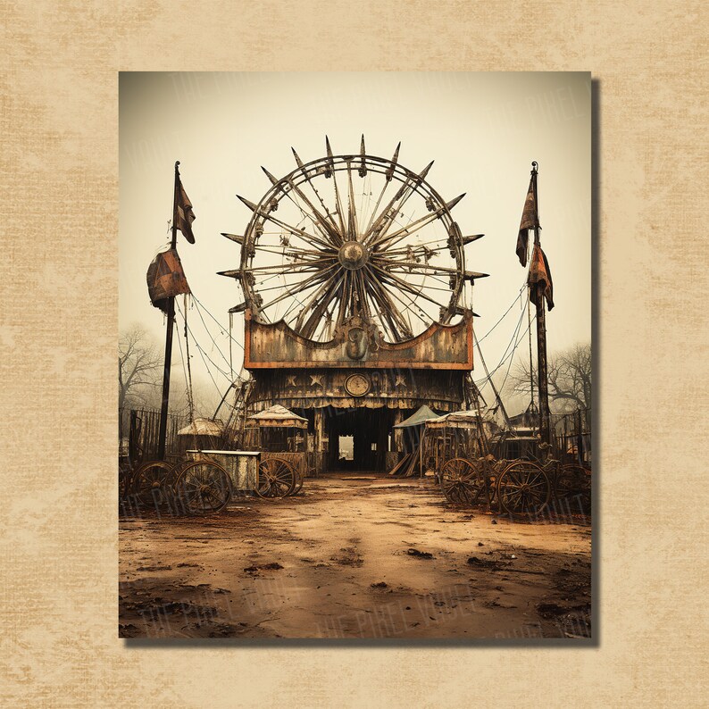 Forgotten Circus, Vintage Style Photo, Halloween Theme, Digital ...