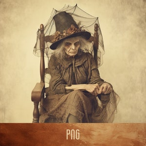 Vintage Witch Digital Download – Creepy Halloween Art – Spooky Old Hag ...