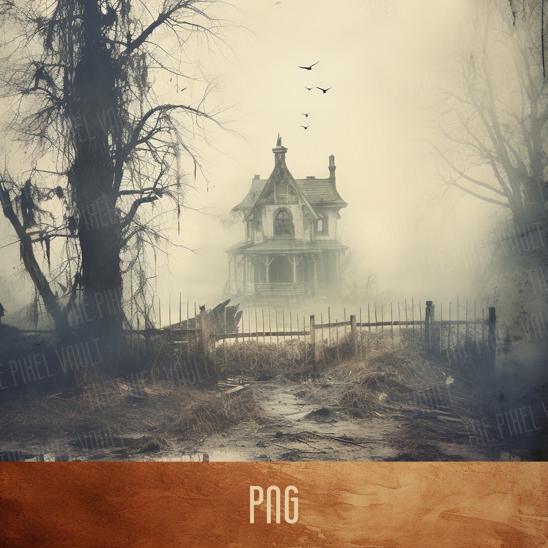 Haunted House, Halloween Theme, Digital Download, 8 in by 10 In - Etsy