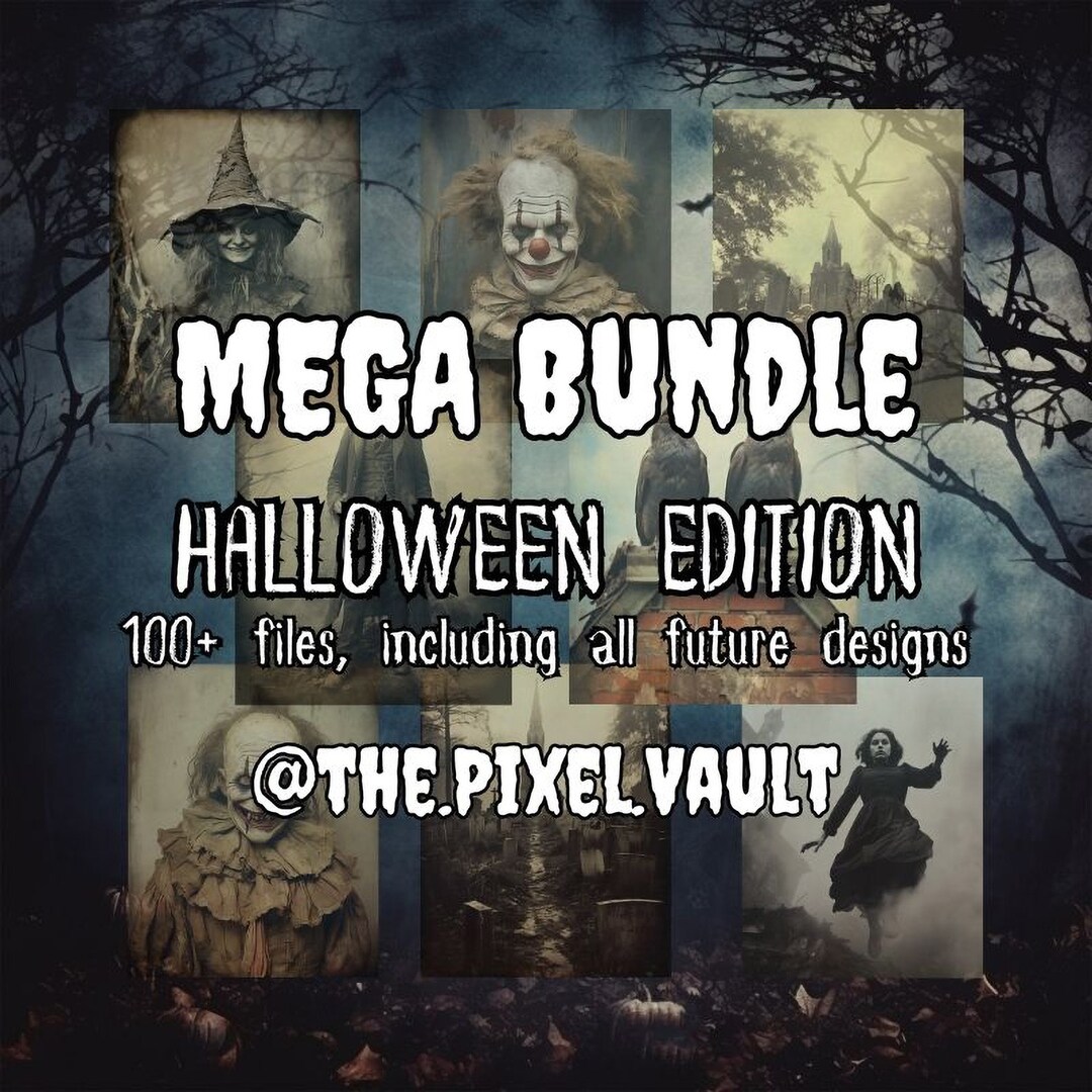 HALLOWEEN Designs | Mega Bundle Over 100 Vintage Style Photos PLUS ...