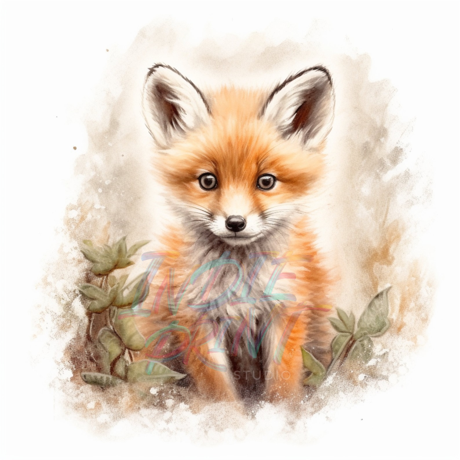 Cute Baby Fox Clipart - 15 High-quality Jpgs, Wall Art, Scrapbook, Kids ...