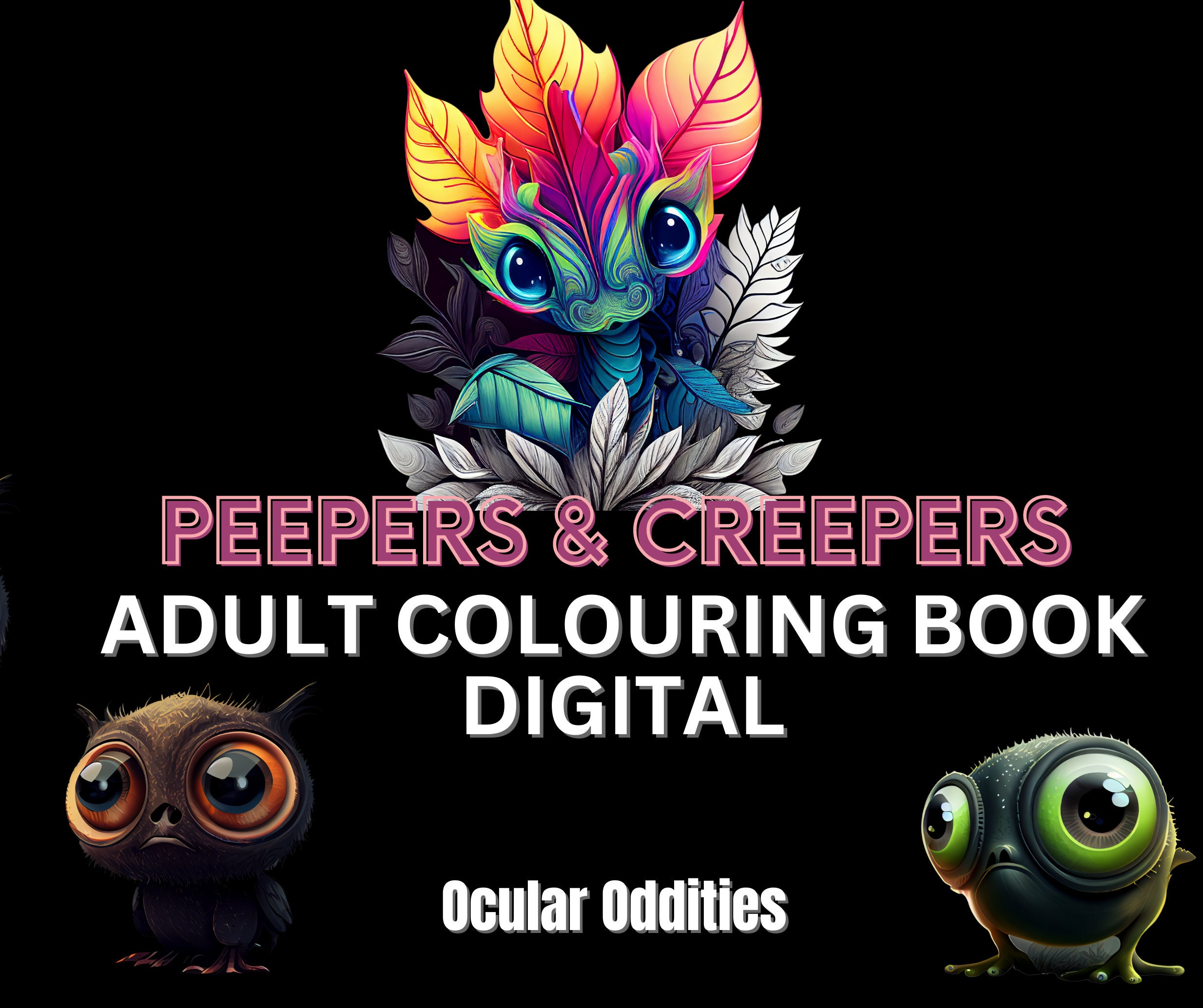 Cute Dragons Monsters Digital Colouring Pages Book Ocular Oddities ...