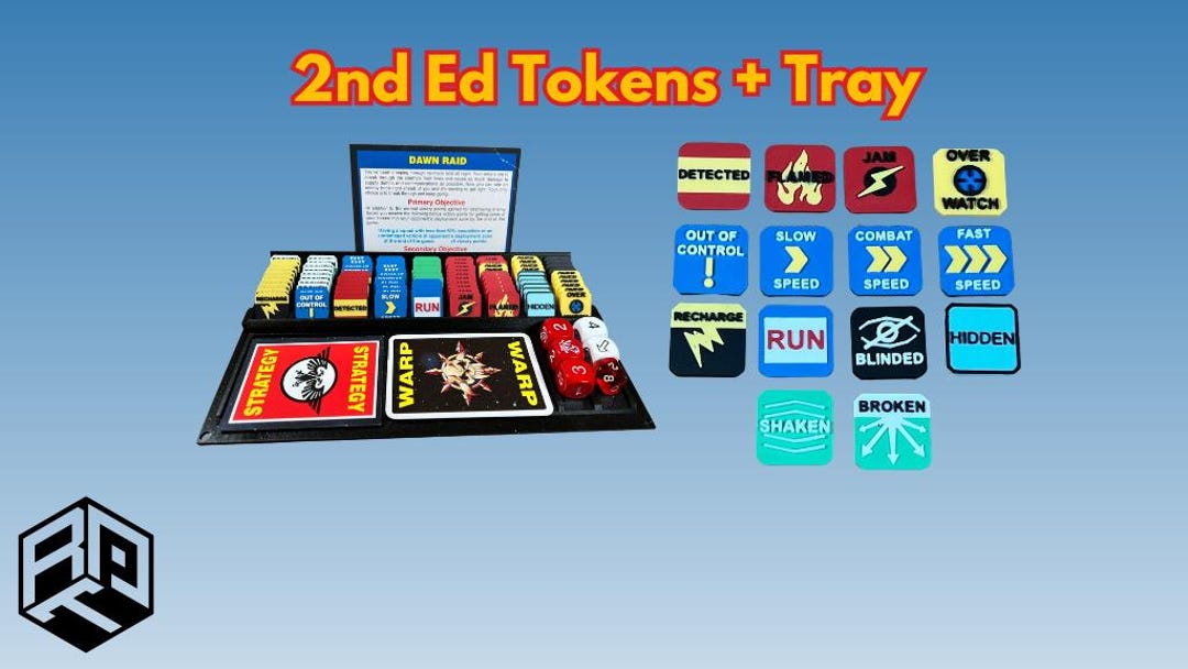 Warhammer 2nd Edition 40k Token Set + Magnetic Tray + Dark Millenium ...