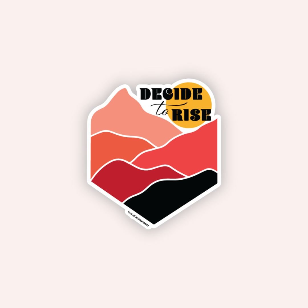 Decide to Rise' Inspirational Quote Sticker, Water Bottle Sticker ...