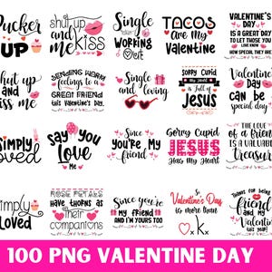 100 Valentine’s Day PNG Bundle - Cute & Romantic Sublimation Designs ...