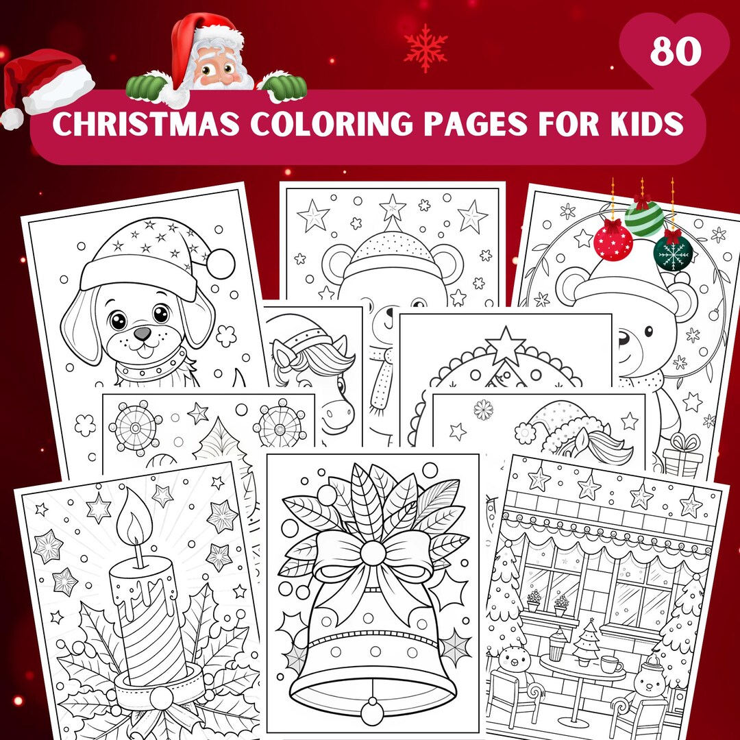 80 Christmas Coloring Pages for Kids Printable Holiday Coloring ...