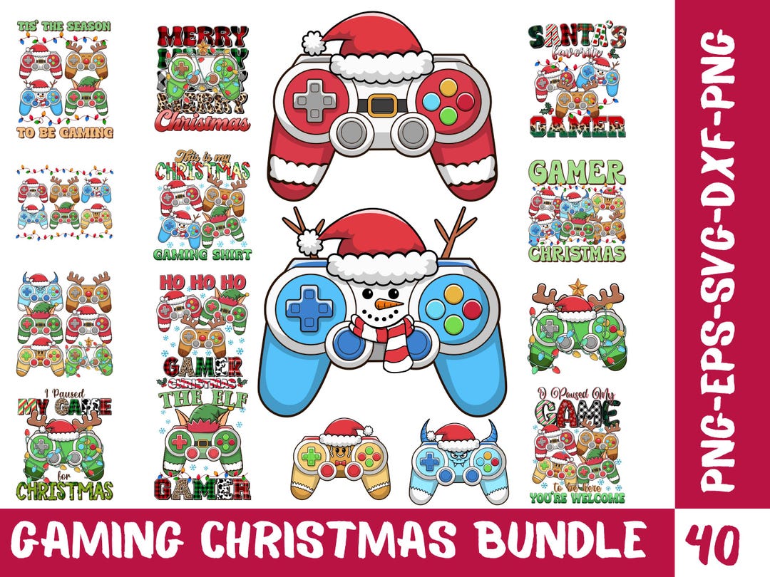 Gamer Christmas PNG Bundle, Video Game Controller Christmas Tree PNG ...