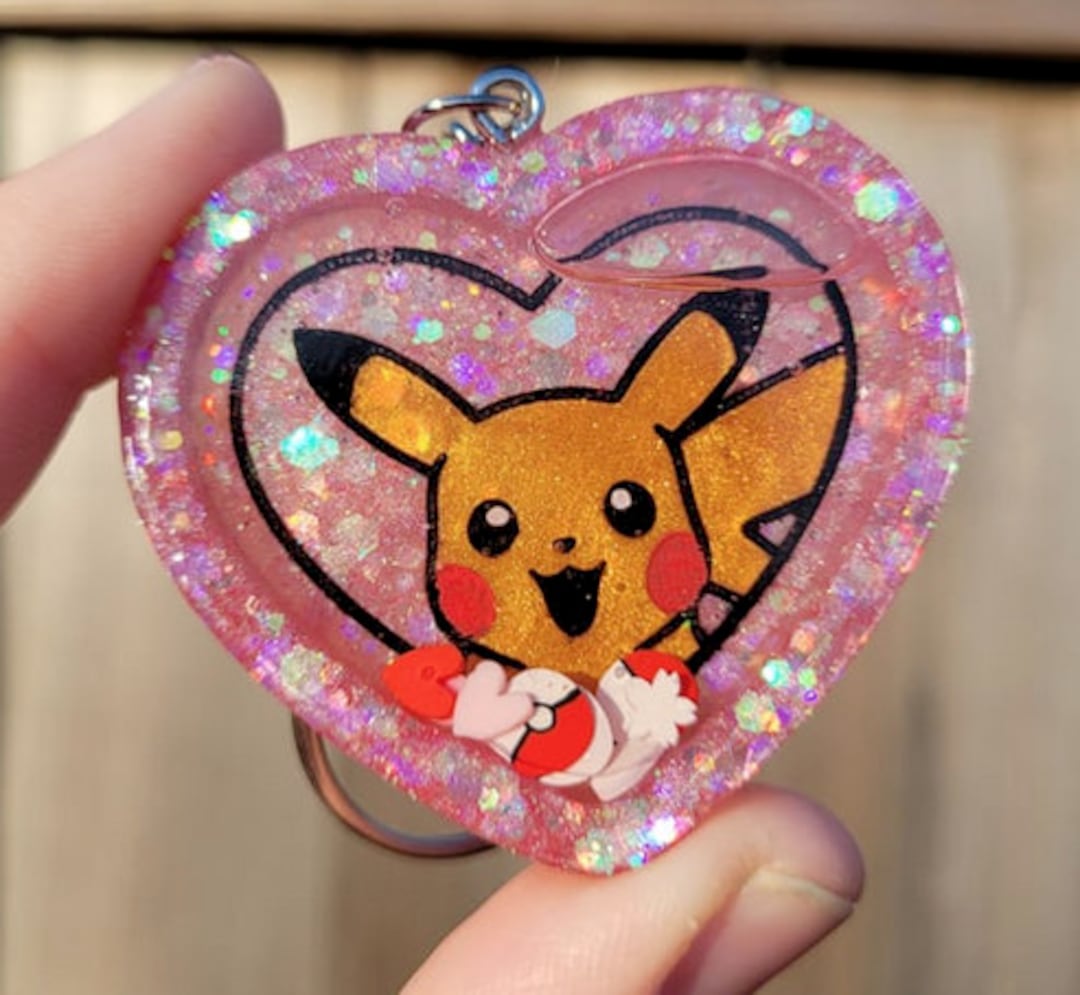 Custom Pikachu Heart Shaker Pokemon Shaker Keychain Magnet - Etsy