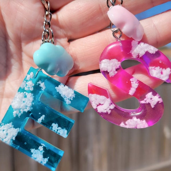 Resin Letter Keychain - Etsy Resin Letter Keychain - Etsy