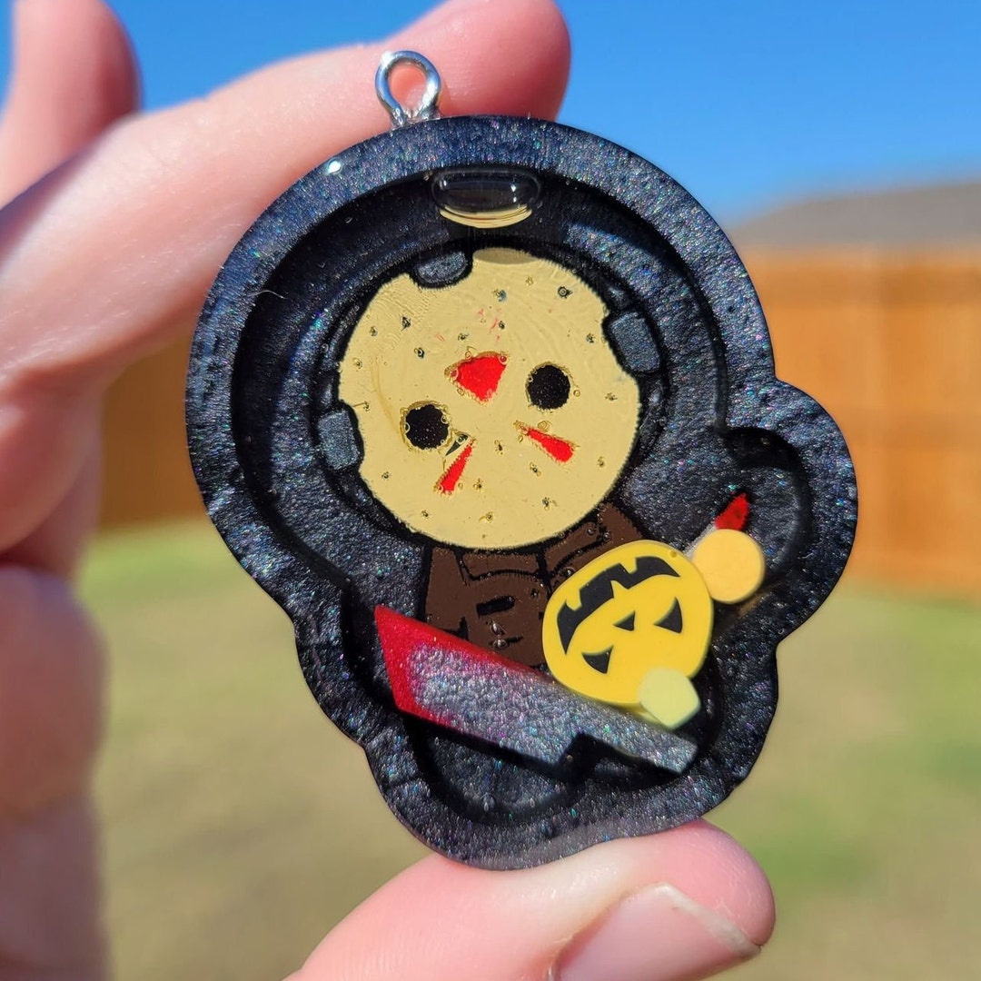 Resin Jason Vorhees Shaker Keychain | Resin Friday the 13th Shaker ...