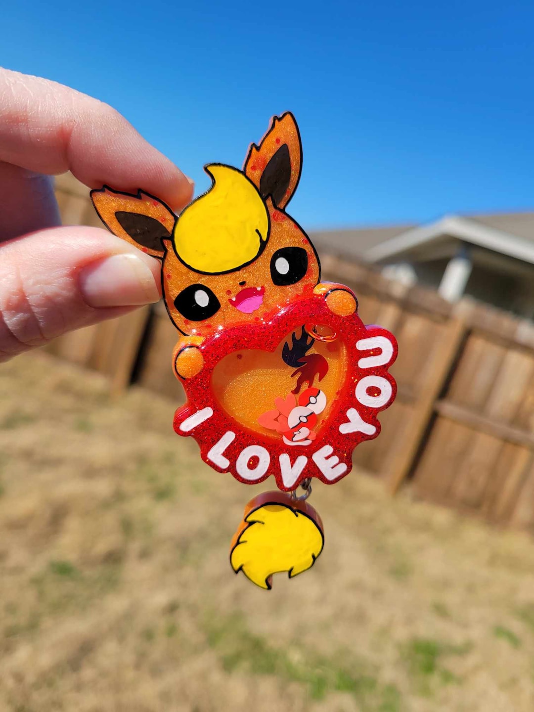 Custom Flareon Shaker Keychain Magnet Badge Reel - Etsy
