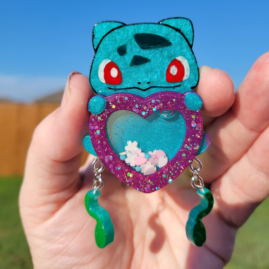 Custom Resin Bulbasaur Shaker Keychain or Magnet Pokemon Shaker ...
