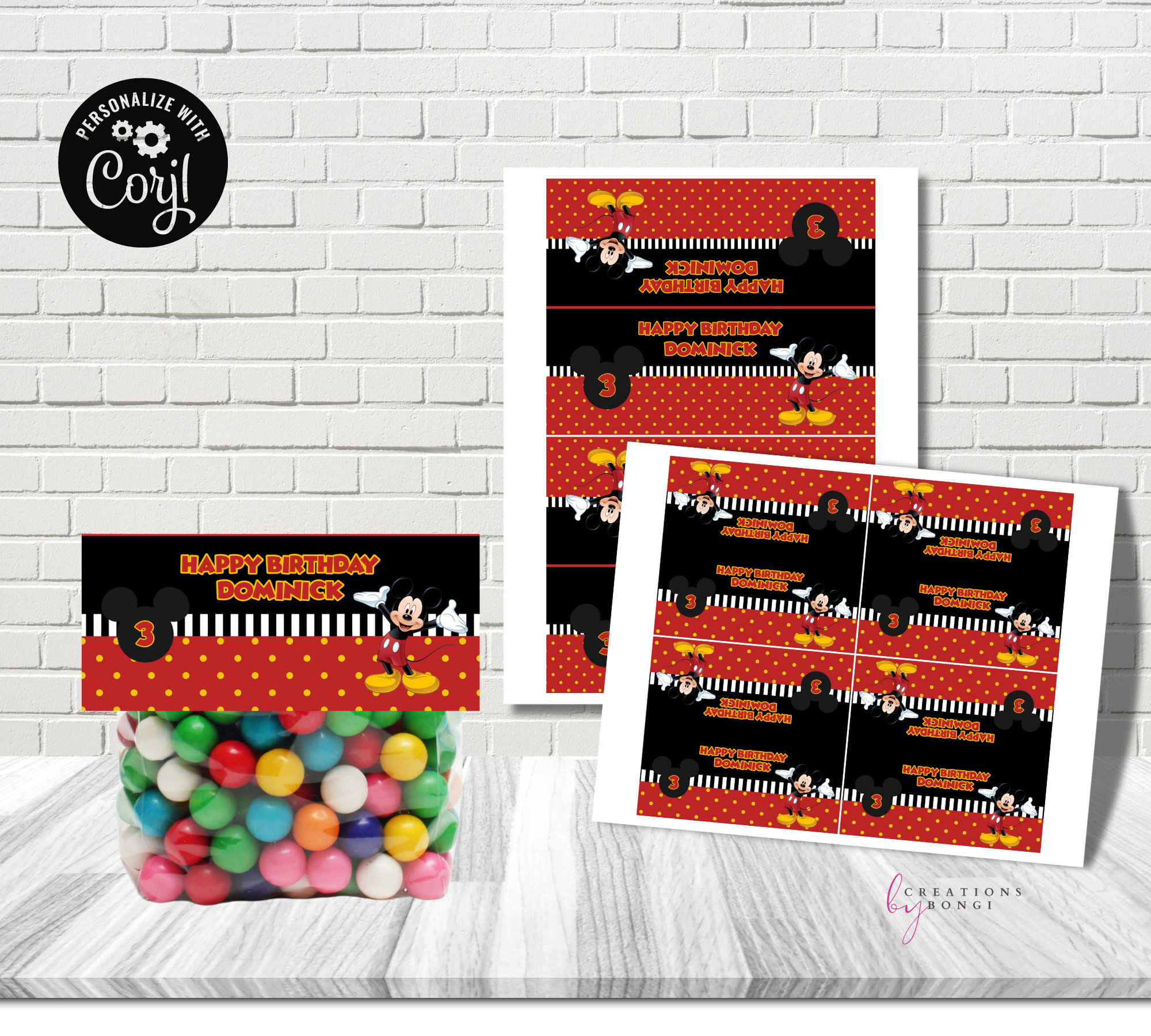 Mickey Mouse Birthday Bundle/ Mickey Mouse Treats/editable Files/ 14 ...