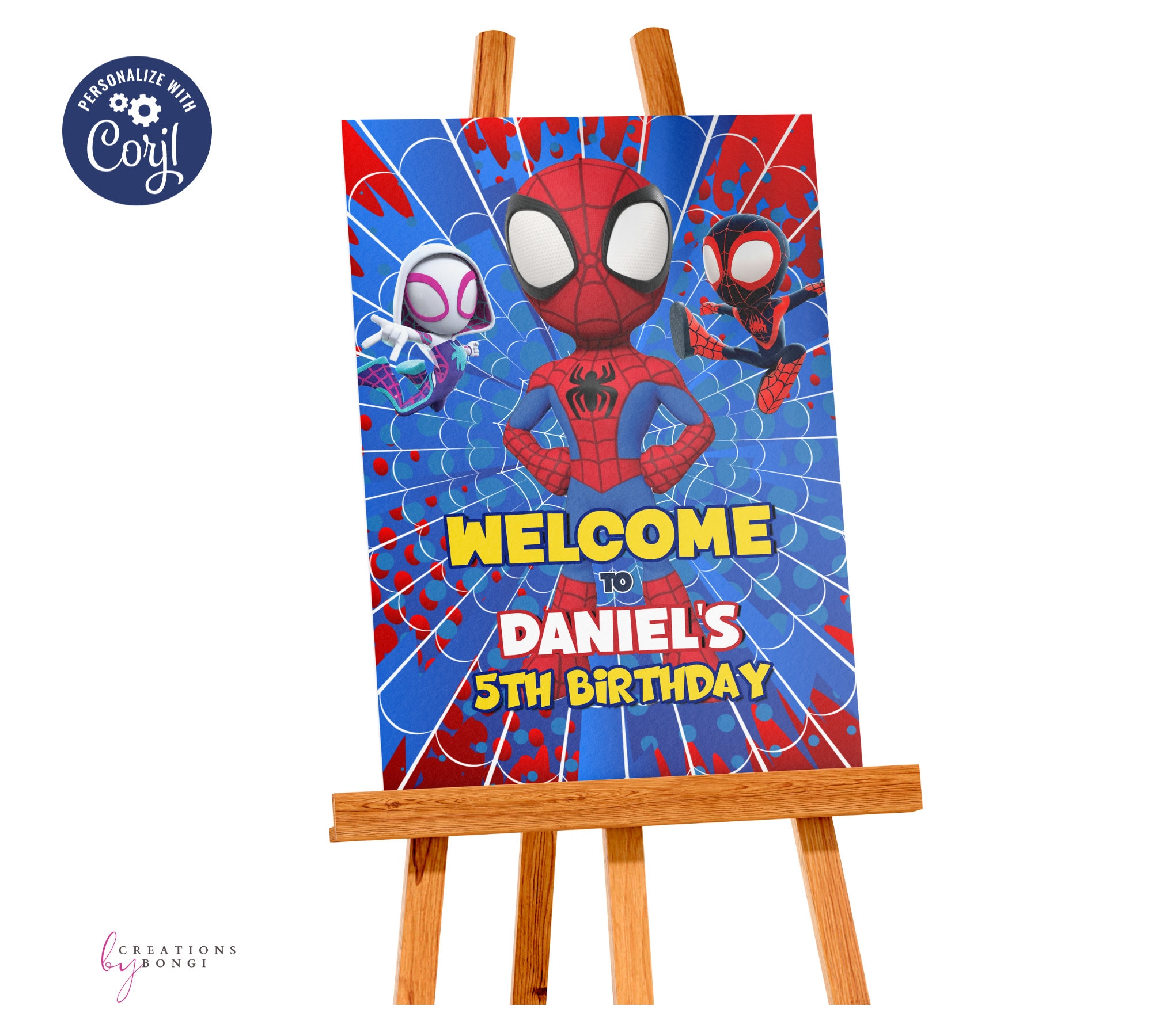 Spidey Welcome Sign/ Digital File/ Edit Yourself on Corjl - Etsy