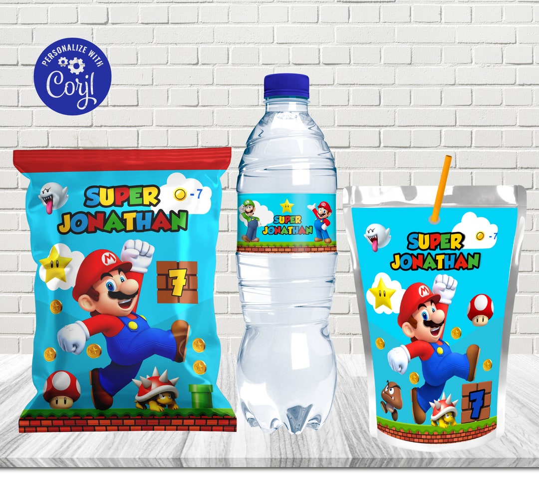 Super Mario Chip Bag/super Mario Water Bottle Label/super Mario ...