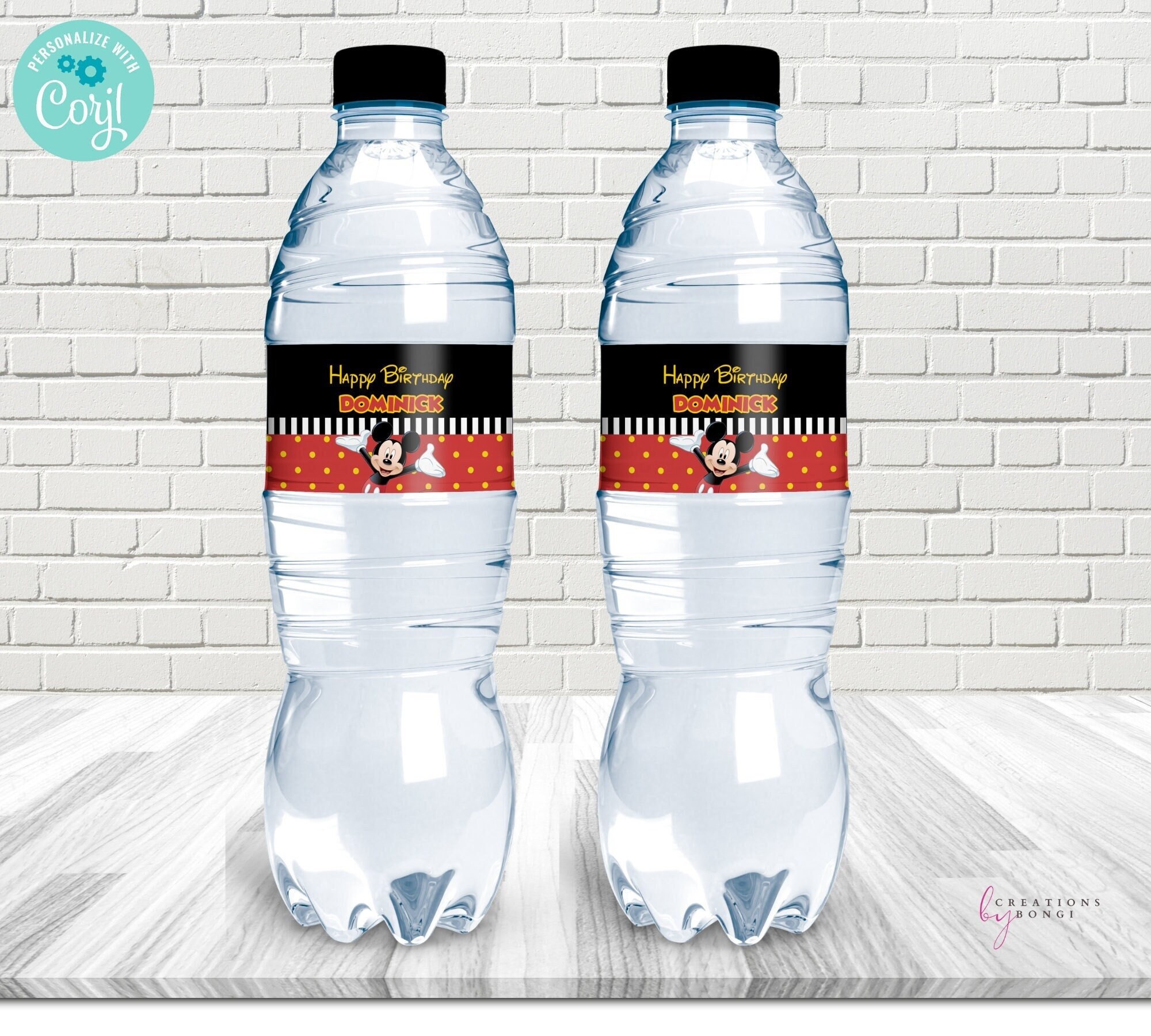 Mickey Mouse Water Label/ Editable/ Mickey Mouse Party - Etsy