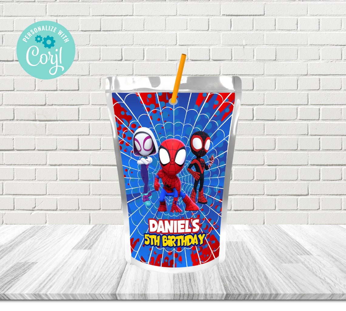 Spidey and His Amazing Friends Caprisun Label Spidey and His - Etsy