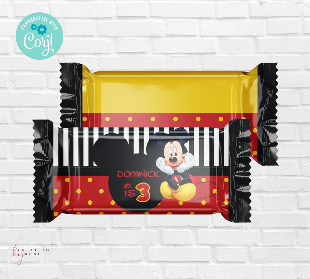 Mickey Mouse Rice Krispies Treat Wrapper, Mickey Mouse Candy Wrapper ...