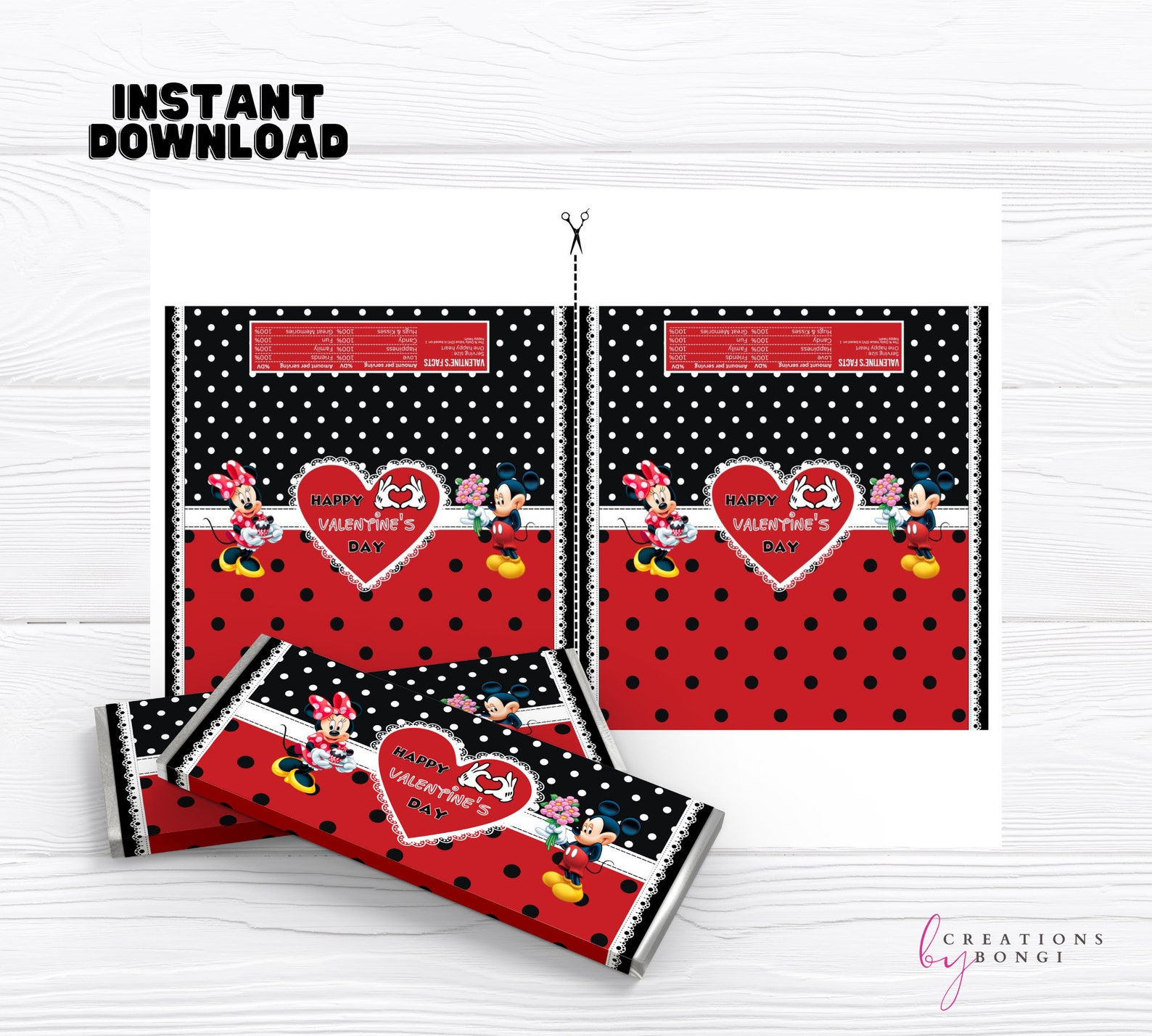 Valentine's Day Chocolate Wrapper/valentine's Hershey Wrapper/valentine ...