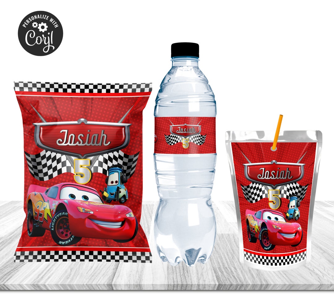 Cars Chip Bag/cars Water Bottle Label/cars Caprisun Label / Racing Cars ...
