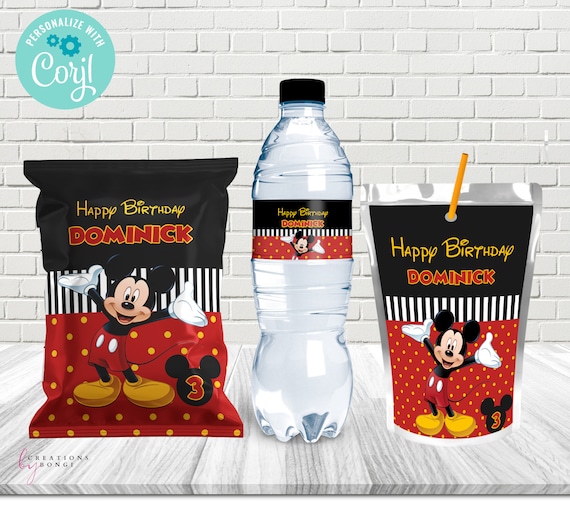 Mickey Mouse Party Bundle/ Mickey Mouse Chip Bag/ Mickey Mouse - Etsy