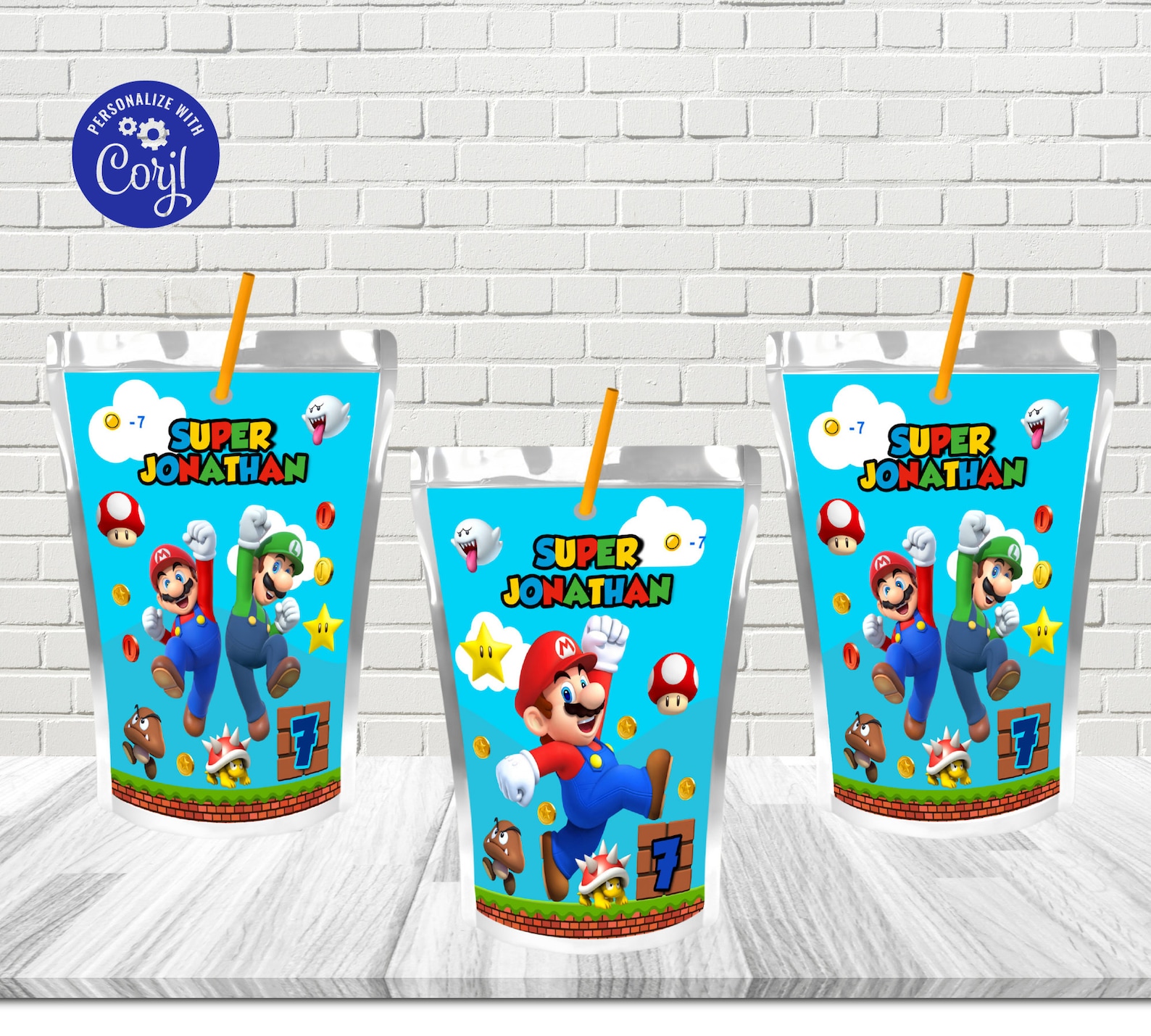 Super Mario Caprisun Label, Super Mario Bros Juice Label/ Editable ...