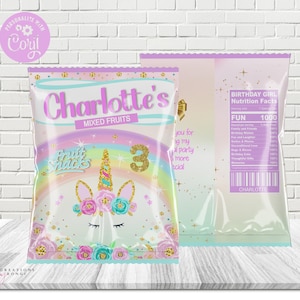 Unicorn Birthday Bundle/ Editable Files/ 9 Files - Etsy