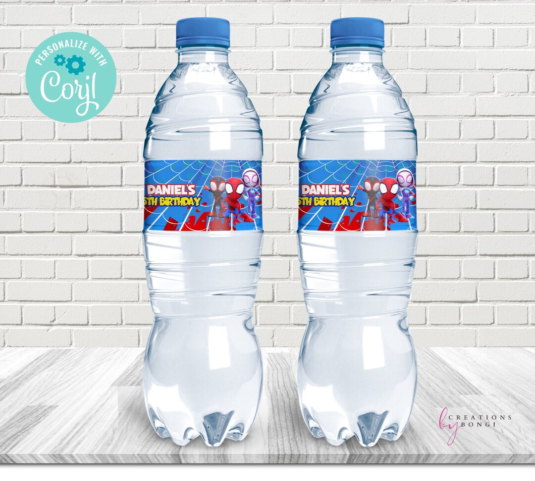 Spidey and His Amazing Friends Water Bottle Label/ Editable File/spidey ...