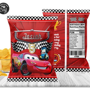 Cars Chip Bag/cars Water Bottle Label/cars Caprisun Label / Racing Cars ...