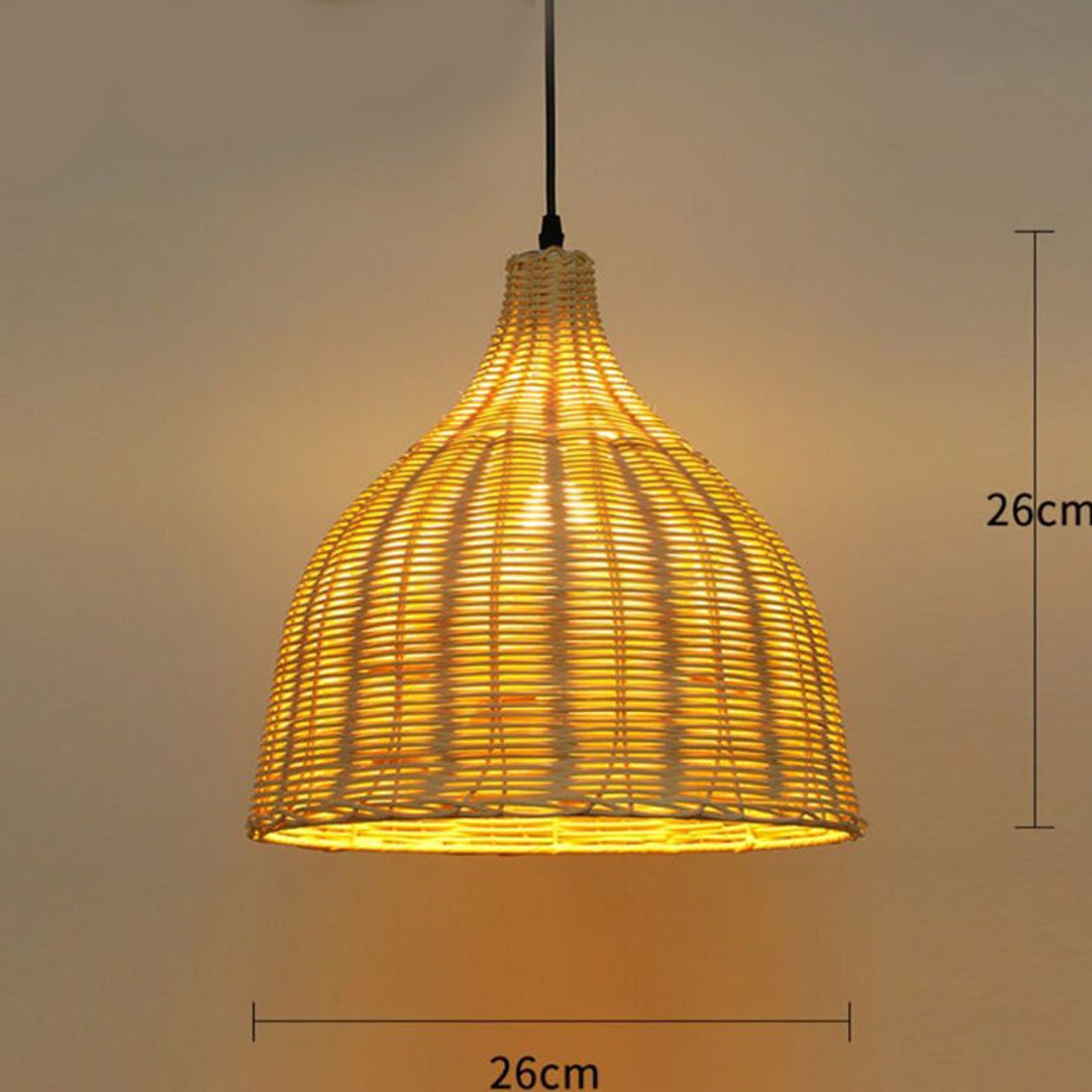 Woven Light Wicker Lamp Shades Rattan Lampshade Ceiling Light | Etsy UK