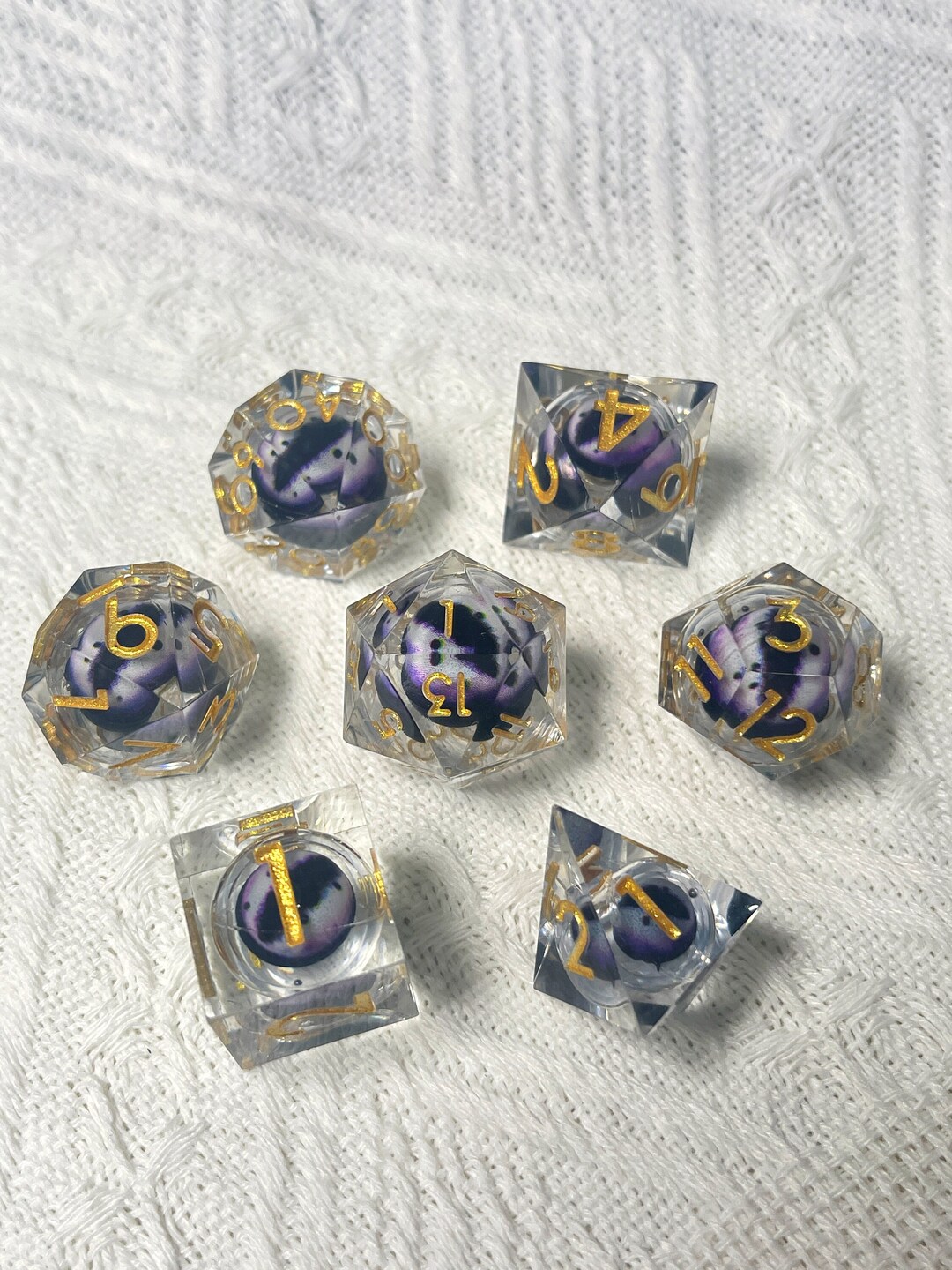 Liquid Core Dnd Dice, Handmade Liquid Core Resin Dice, Resin Sharp Edge Dice, Polyhedral Dice ...