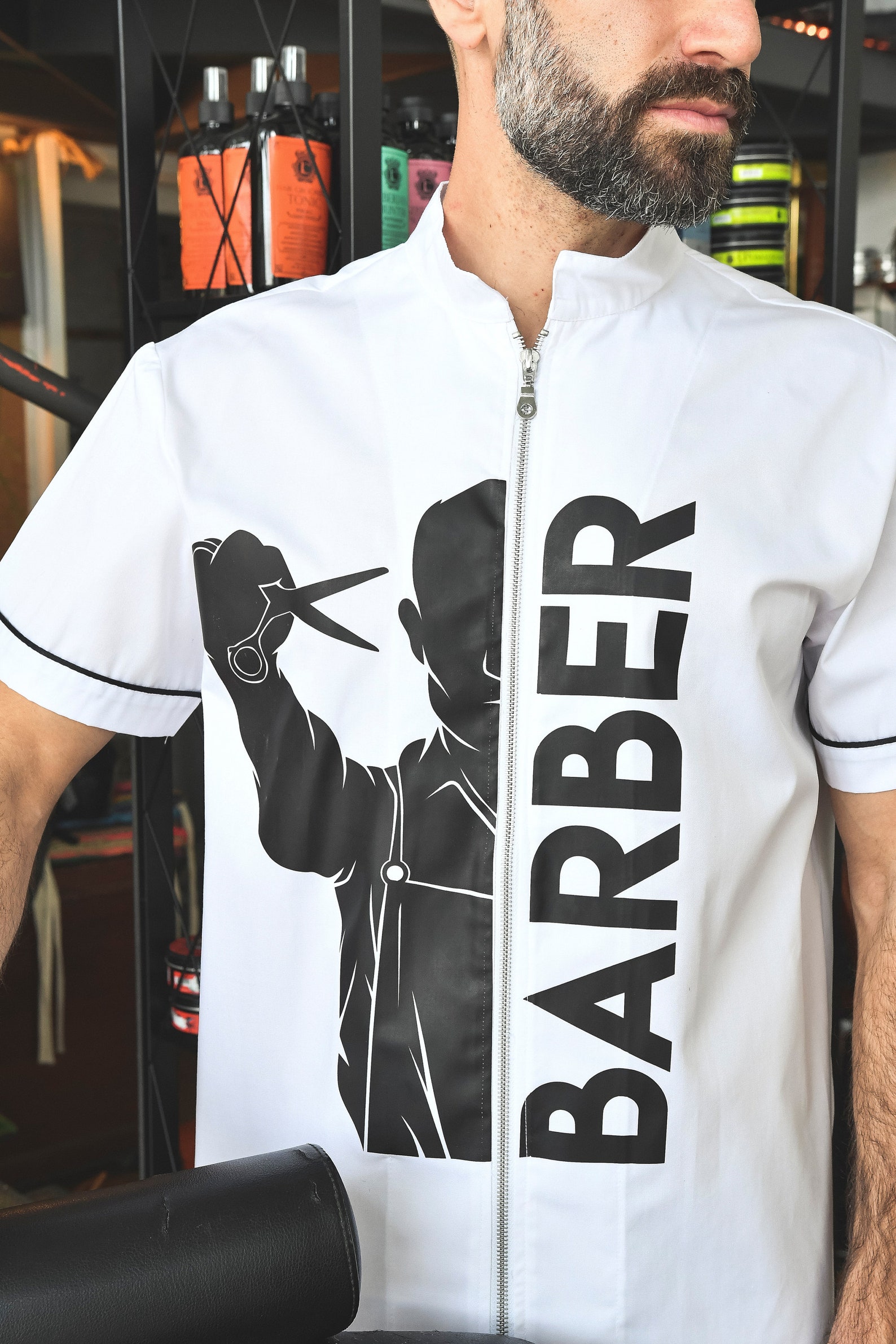 The Barber ,white Barber Smock by ERGOSTYL - Etsy