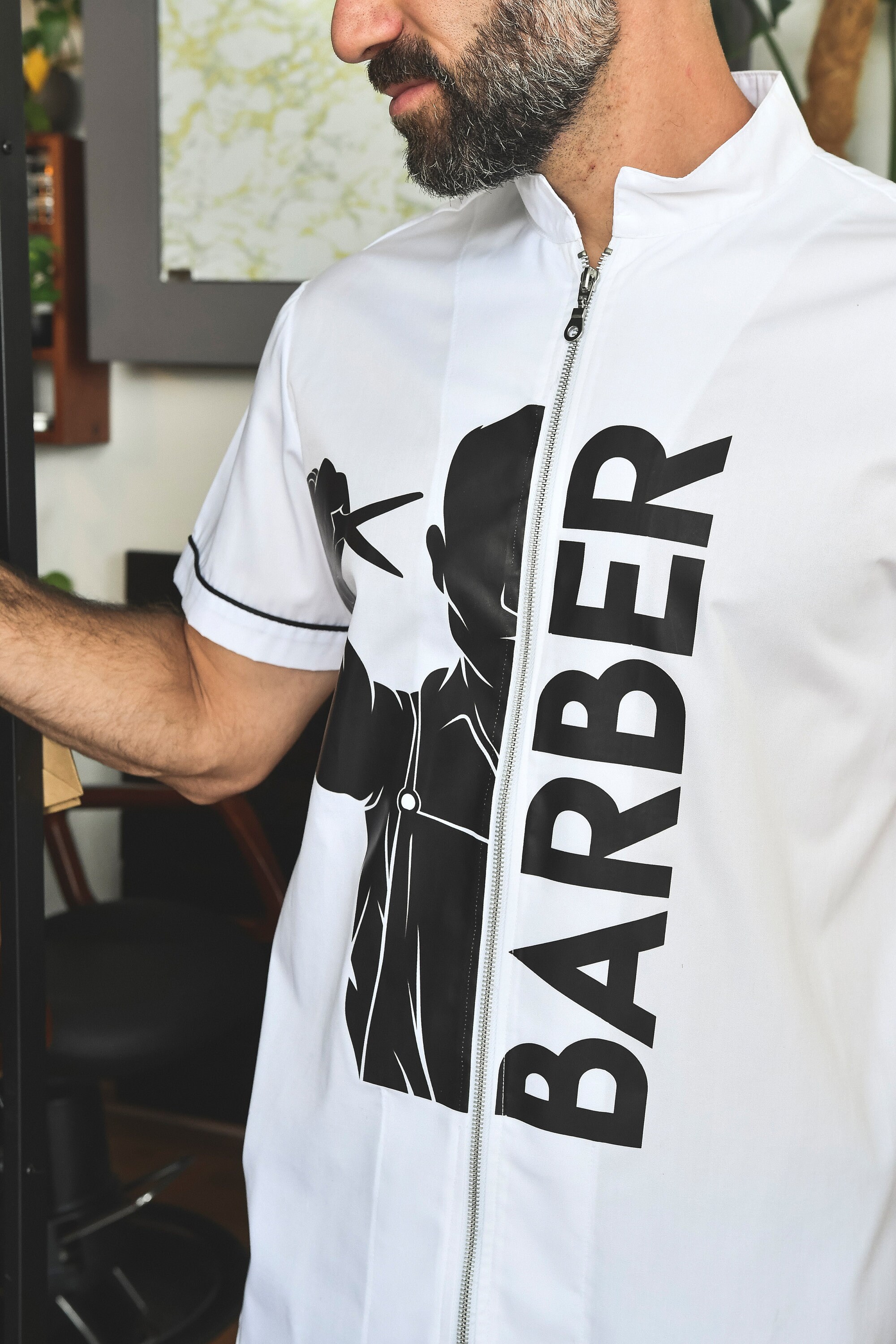 The Barber ,white Barber Smock by ERGOSTYL - Etsy