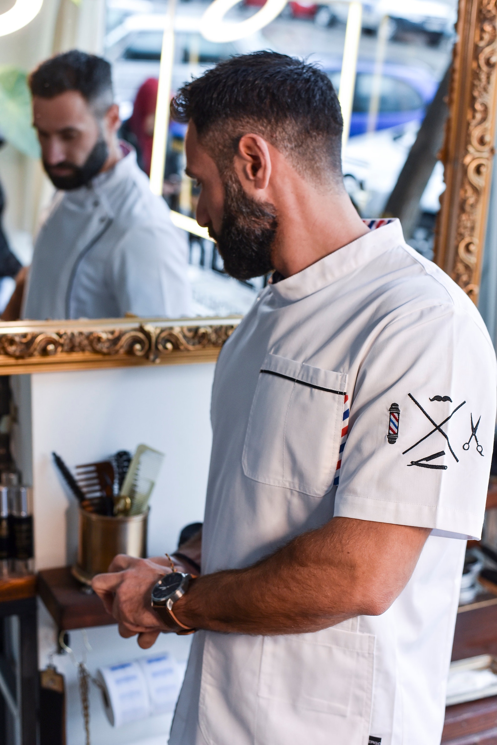 White Barber's Jacket by Ergostyl - Etsy